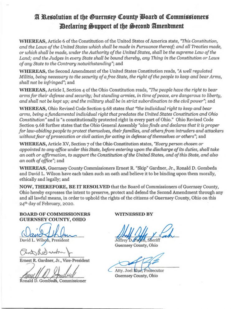 The Guernsey County Sheriff’s Office Proudly Supports Second Amendment ...
